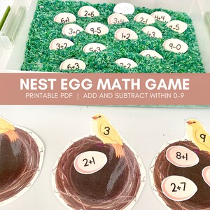 Printable Addition and Subtraction Math Game for Kindergarten - Etsy