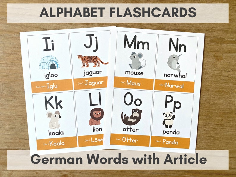 English German Alphabet Cards, Preschool Flashcards, Toddler Flashcards ...