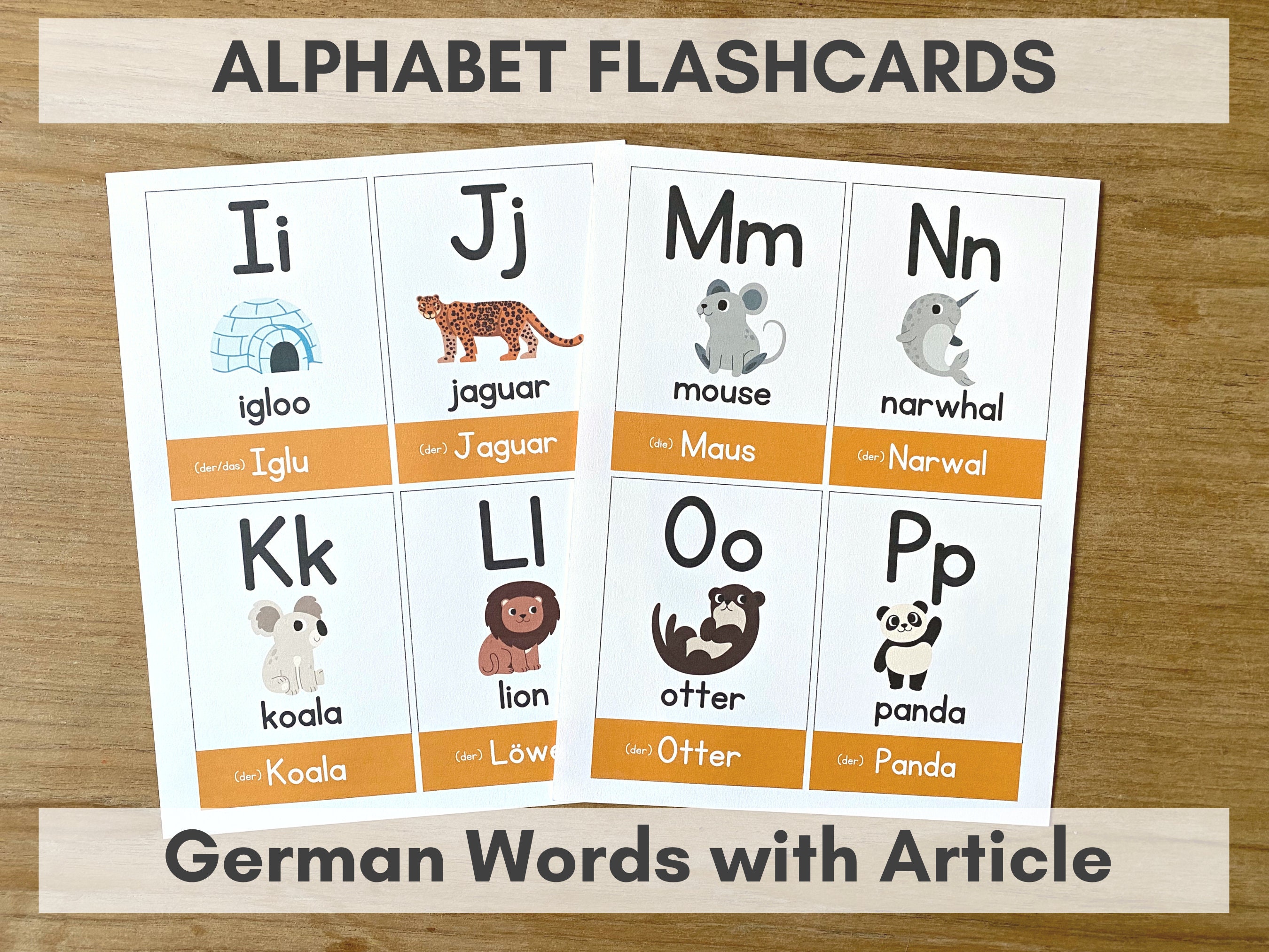 English German Alphabet Cards, Preschool Flashcards, Toddler Flashcards ...