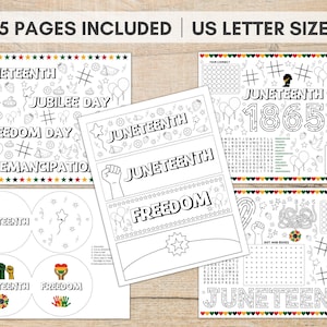 Printable Juneteenth Activity Pack for Kids, Freedom Day Coloring and ...