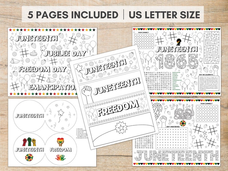 Printable Juneteenth Activity Pack for Kids, Freedom Day Coloring and ...