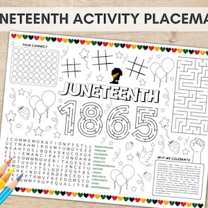 Printable Juneteenth Activity Pack for Kids, Freedom Day Coloring and ...