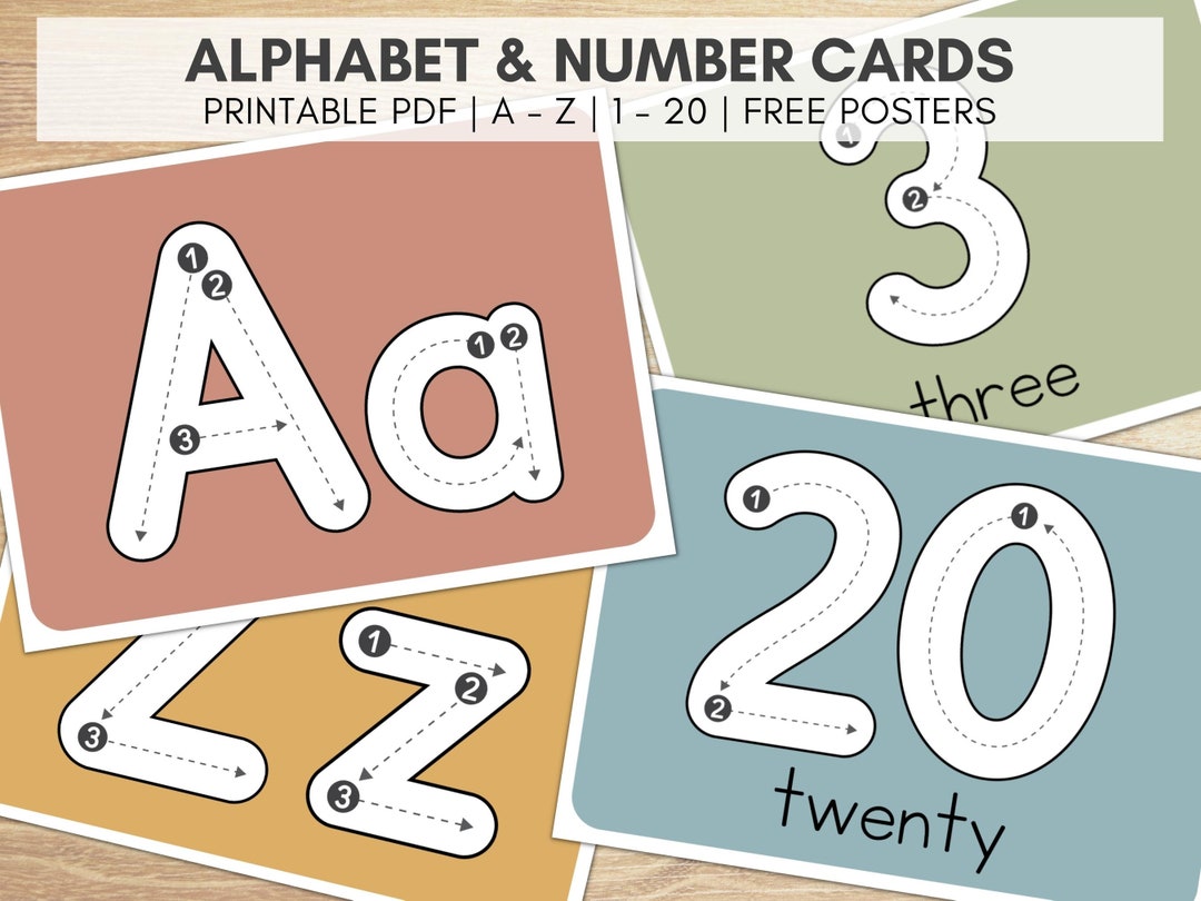Alphabet and Number Flashcards for Preschool Pre-k and Kindergarten ...