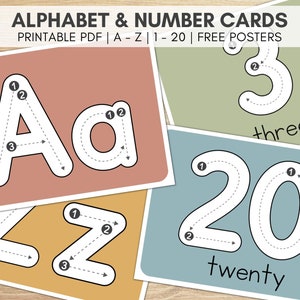 Alphabet and Number Flashcards for Preschool Pre-k and Kindergarten ...