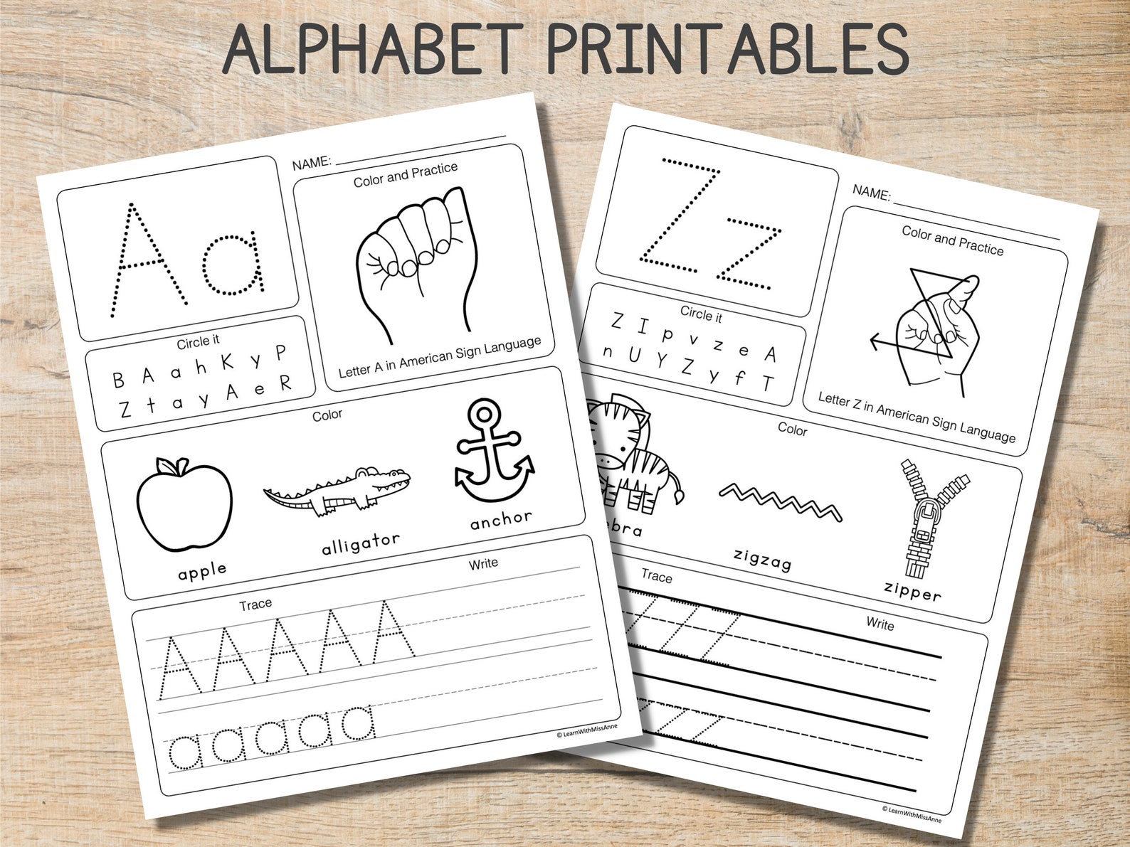 ABC Worksheets, Alphabet Printables, ABC Letter Worksheets Preschool ...