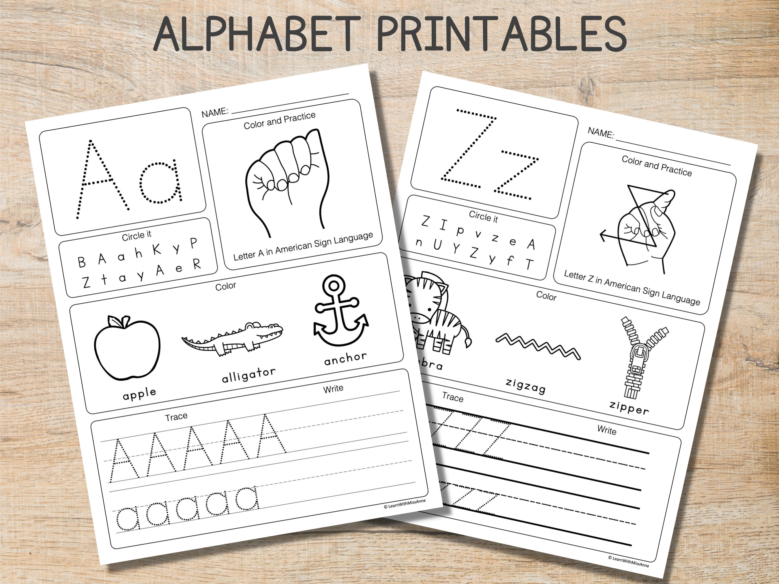 ABC Worksheets, Alphabet Printables, ABC Letter Worksheets Preschool ...