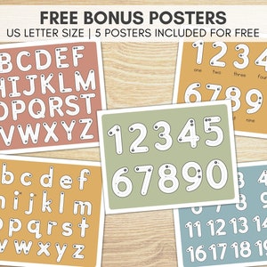 Alphabet and Number Flashcards for Preschool Pre-k and Kindergarten ...