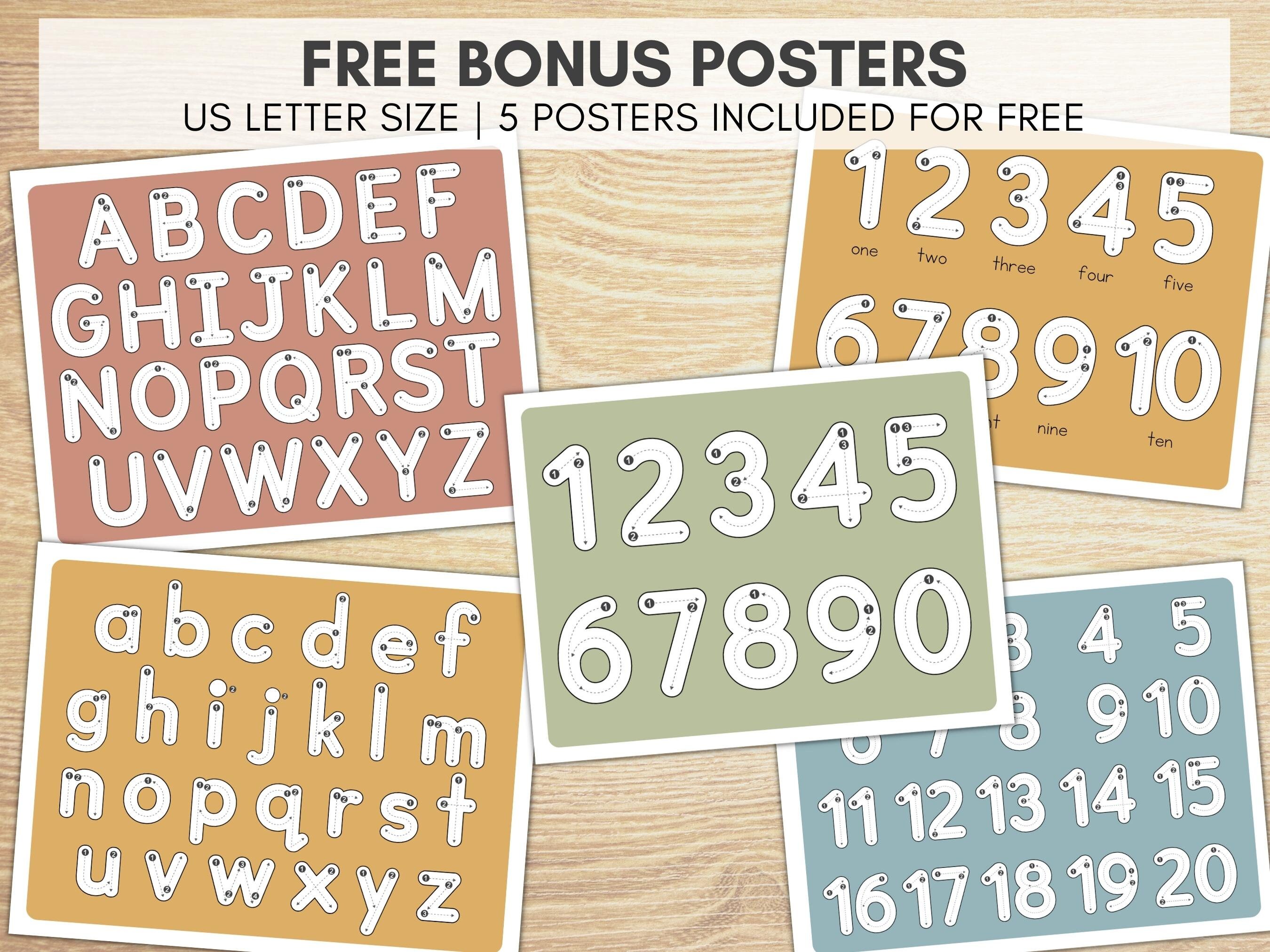 Alphabet and Number Flashcards for Preschool Pre-k and Kindergarten ...