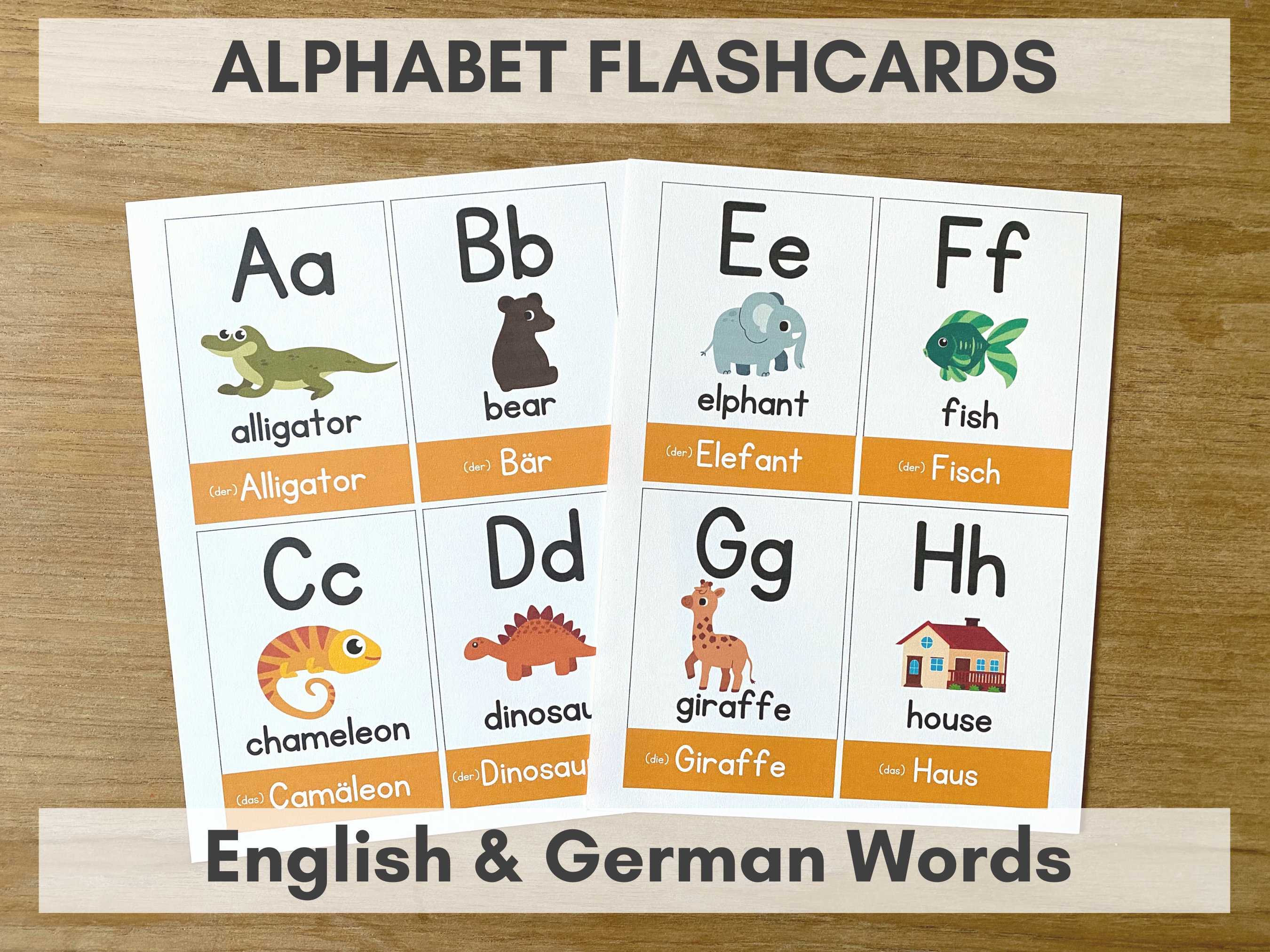 English German Alphabet Cards, Preschool Flashcards, Toddler Flashcards ...