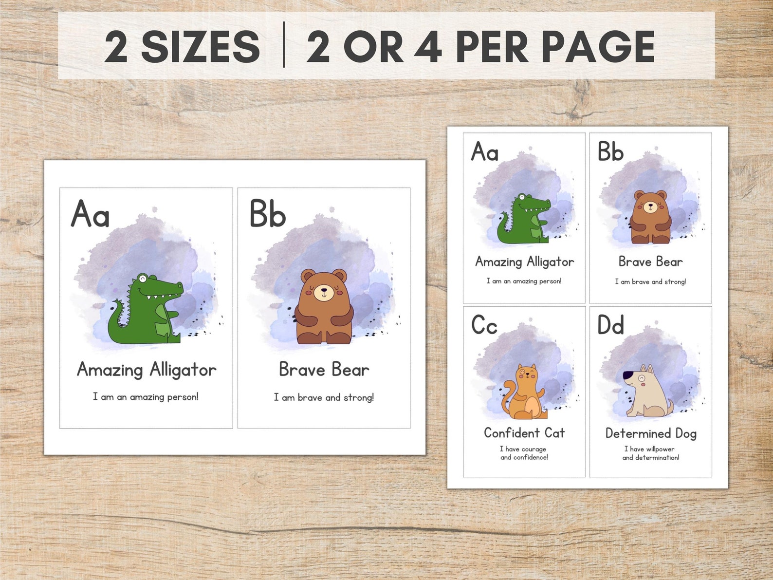 Mindfulness Alphabet Animal Cards, Affirmations for Kids, Preschool ...