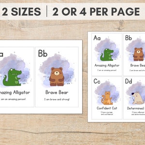 Mindfulness Alphabet Animal Cards, Affirmations for Kids, Preschool ...