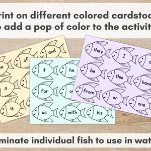 Printable Sight Word Fishing Game for Kindergarten First Grade - Etsy