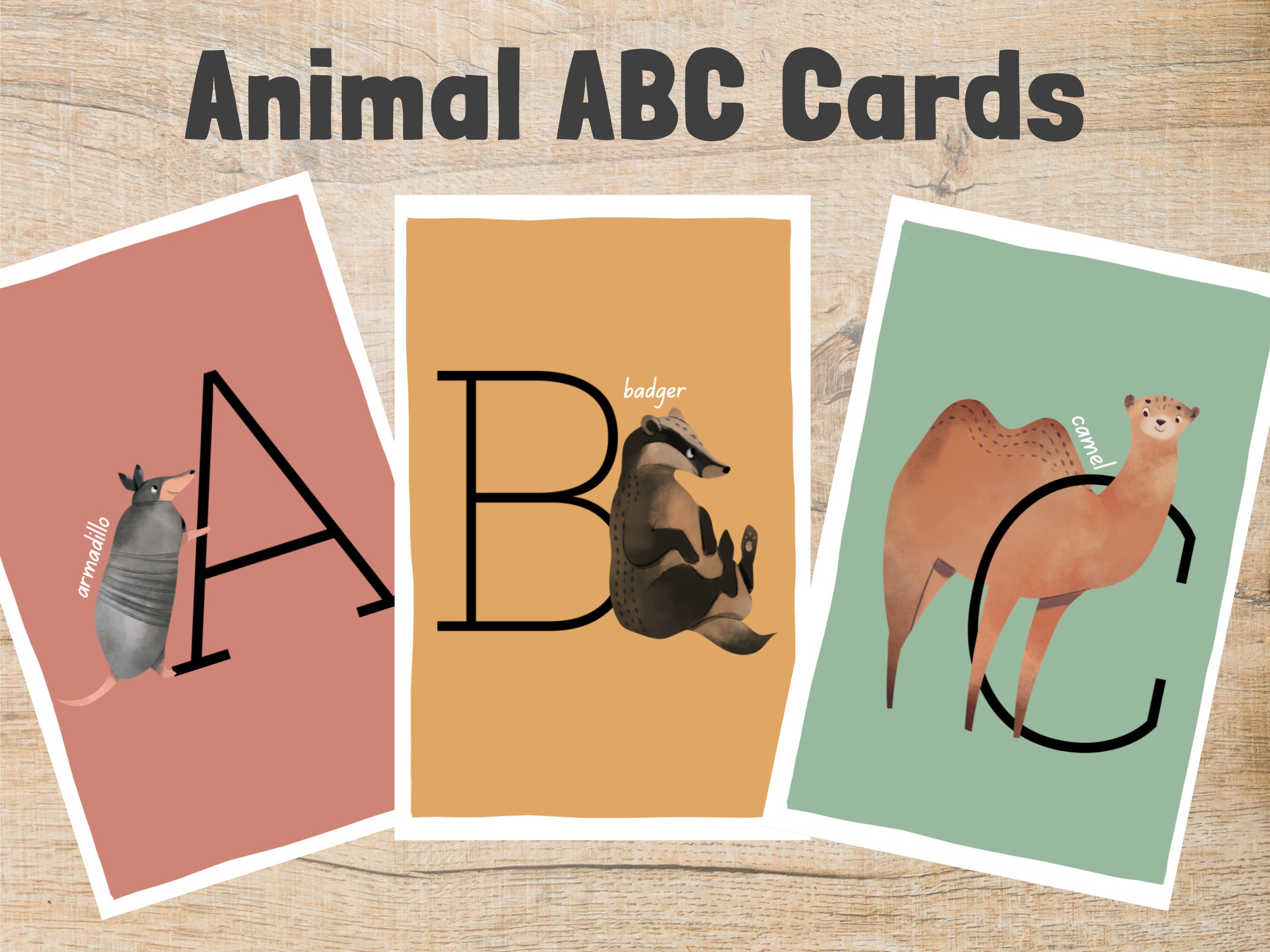 Preschool Alphabet Flash Cards Animals, Learning Abcs, Homeschool ...