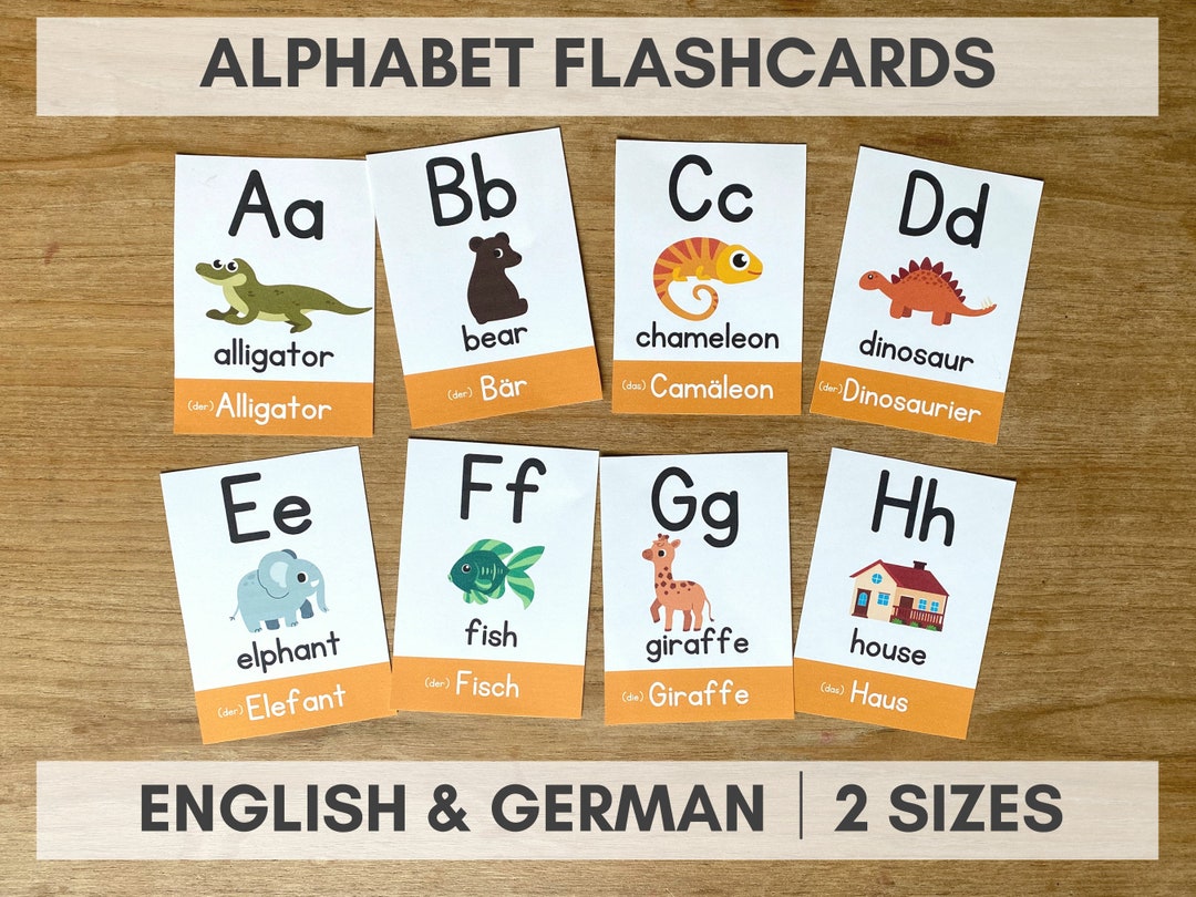 English German Alphabet Cards, Preschool Flashcards, Toddler Flashcards ...