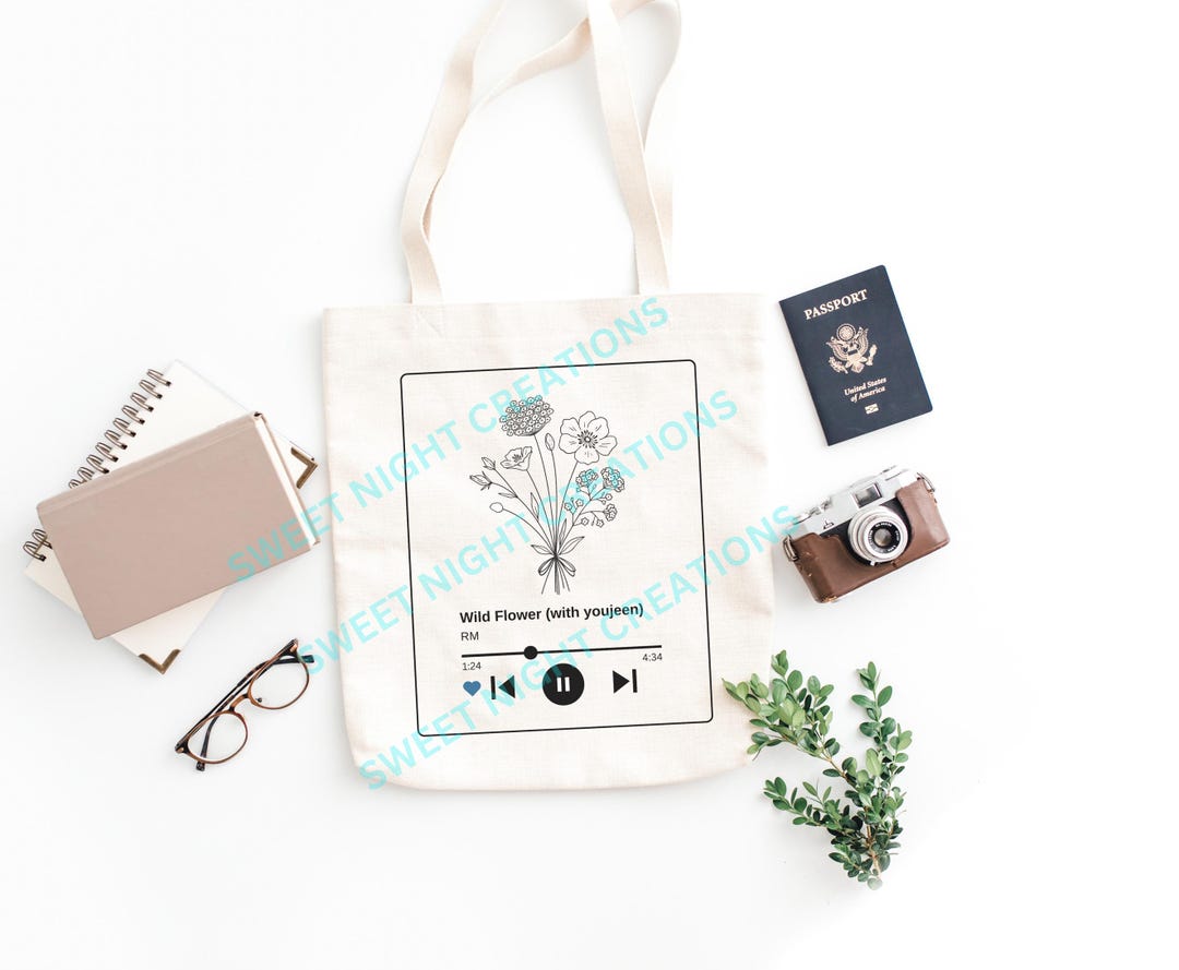 Wildflower Inspired Tote Bag, Bts RM Tote Bag, BTS Bag, Indigo Bag ...