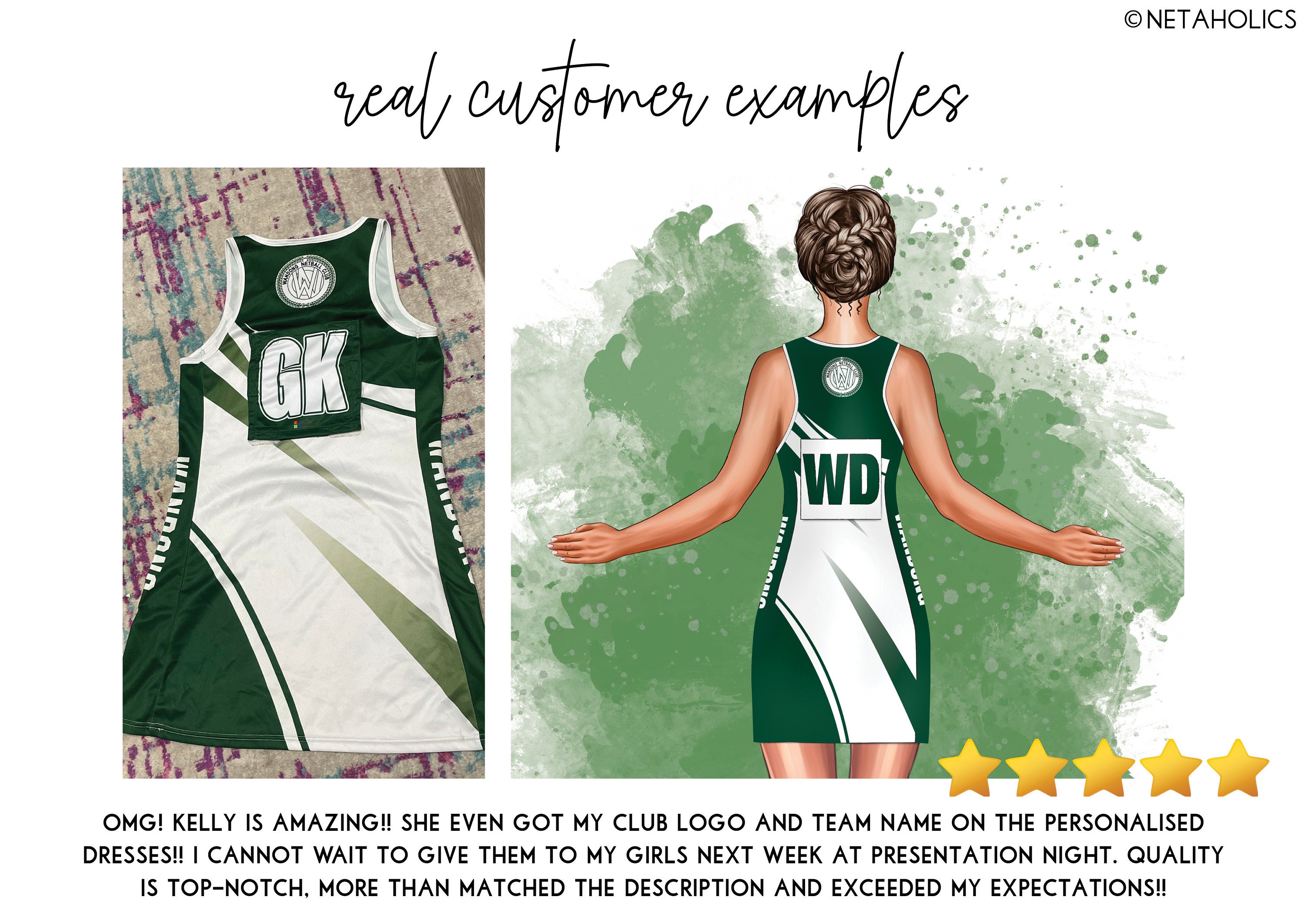Custom Netball Dress for Your Personalised Portrait - Etsy Australia