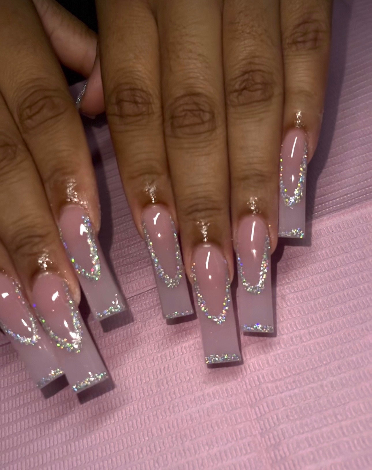 Glitter French Tip Nails Glitter French Tip Nails