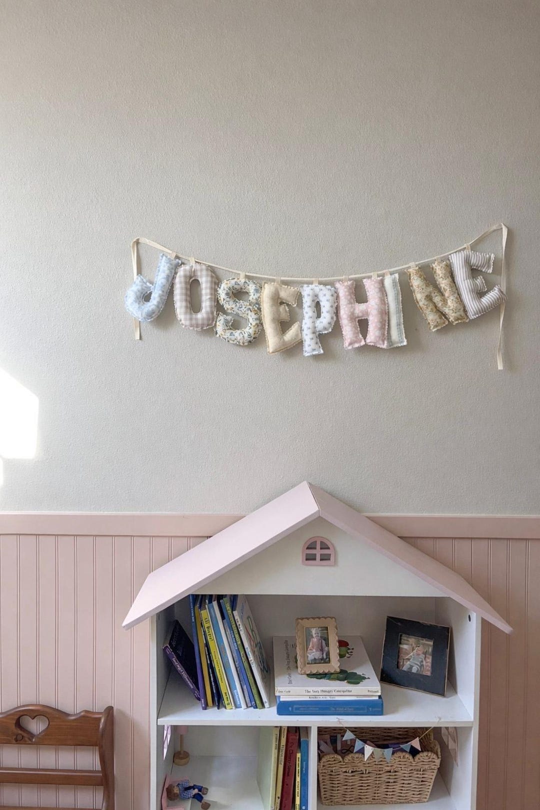 Custom Fabric Name Banner – Puffy Letters With Frayed Edges ...