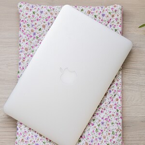 Floral MacBook Sleeve - Handcrafted Fabric Cover for MacBook Pro and ...