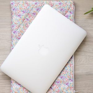 Floral MacBook Sleeve - Handcrafted Fabric Cover for MacBook Pro and ...