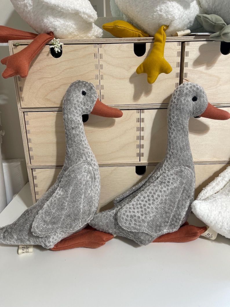 Handmade Soft Goose Toy – Stuffed Fabric Goose Plush – Nursery Decor ...
