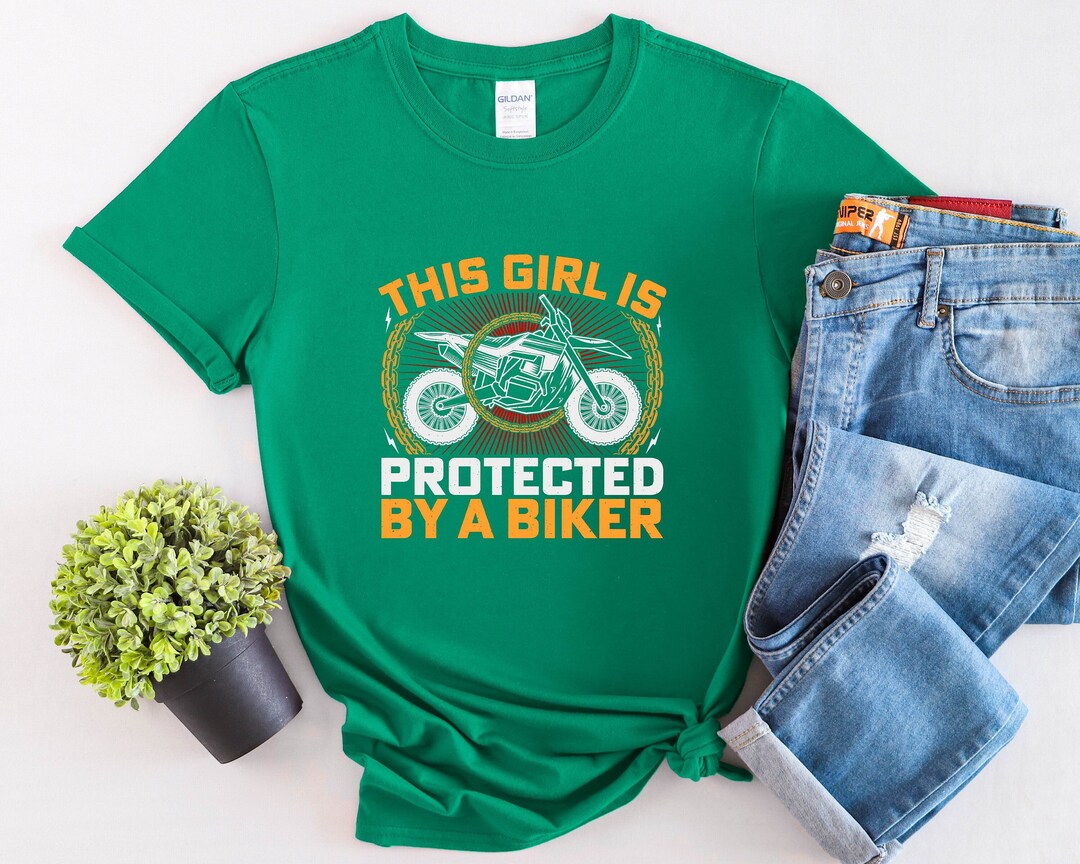 This Girl is Protected by A Biker, Motorcycle Mom Shirt, Cool Mom Shirt ...