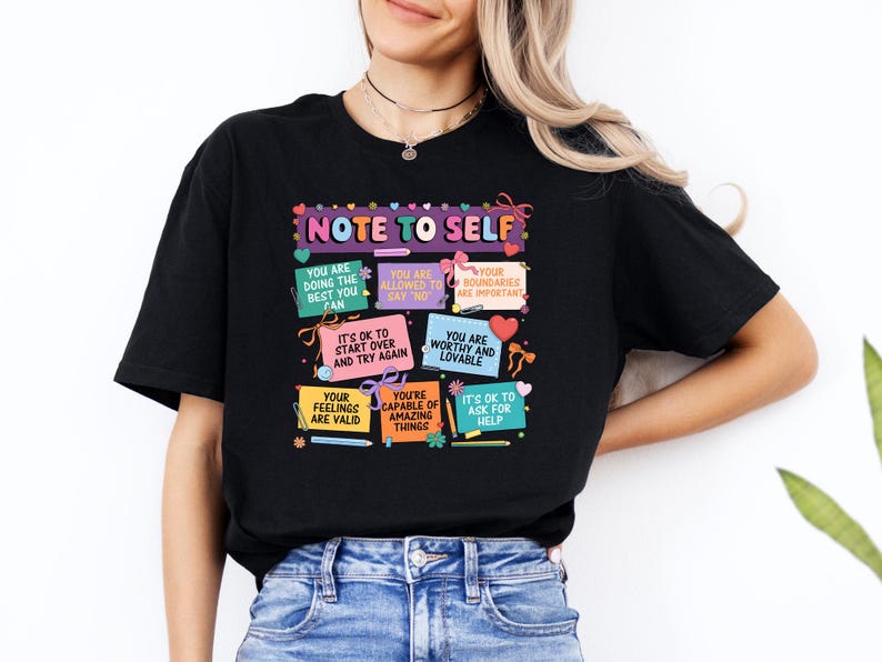 Note to Self T-shirt, Motivational Minimalist T-shirt, Positive ...