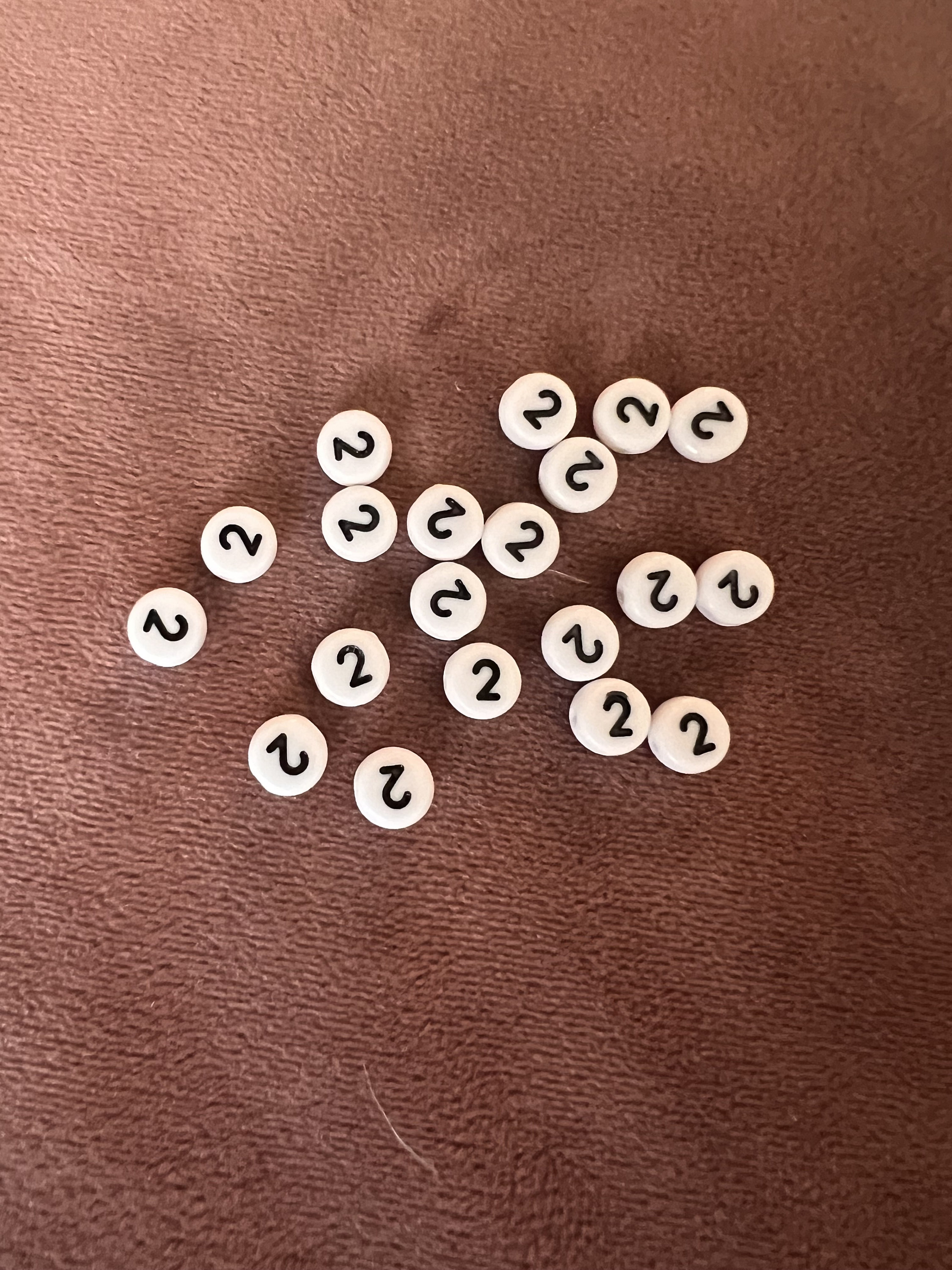 Individual Number or Symbol Beads, White and Black Number Beads ...