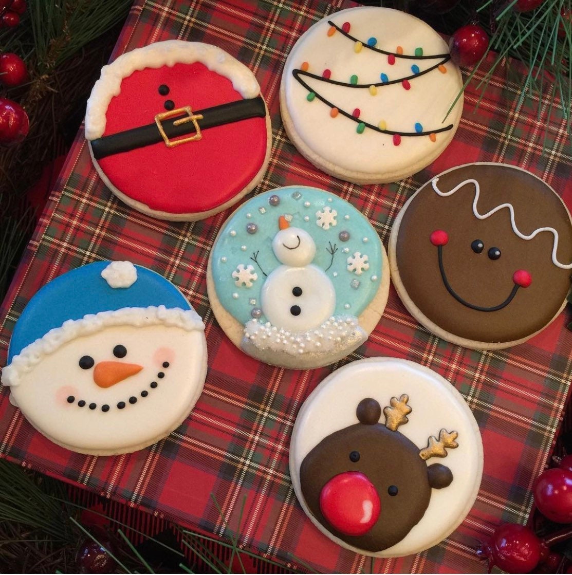 Christmas Circles Sugar Cookies - Etsy Canada