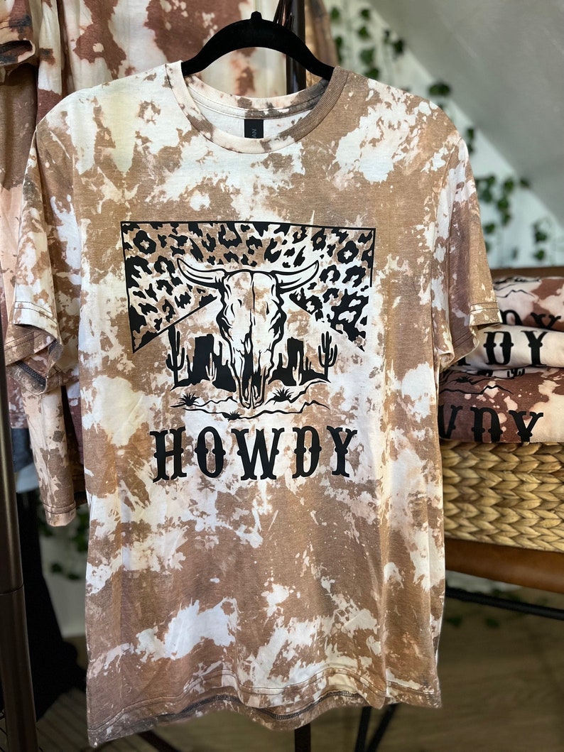 Cow Print Shirt Cowhide Shirts Howdy Bleached Shirts Highland - Etsy