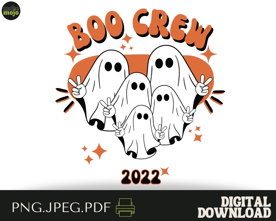 BOO Png/boo Crew Png/cute Ghost Png/retro Halloween Png/retro Halloween ...
