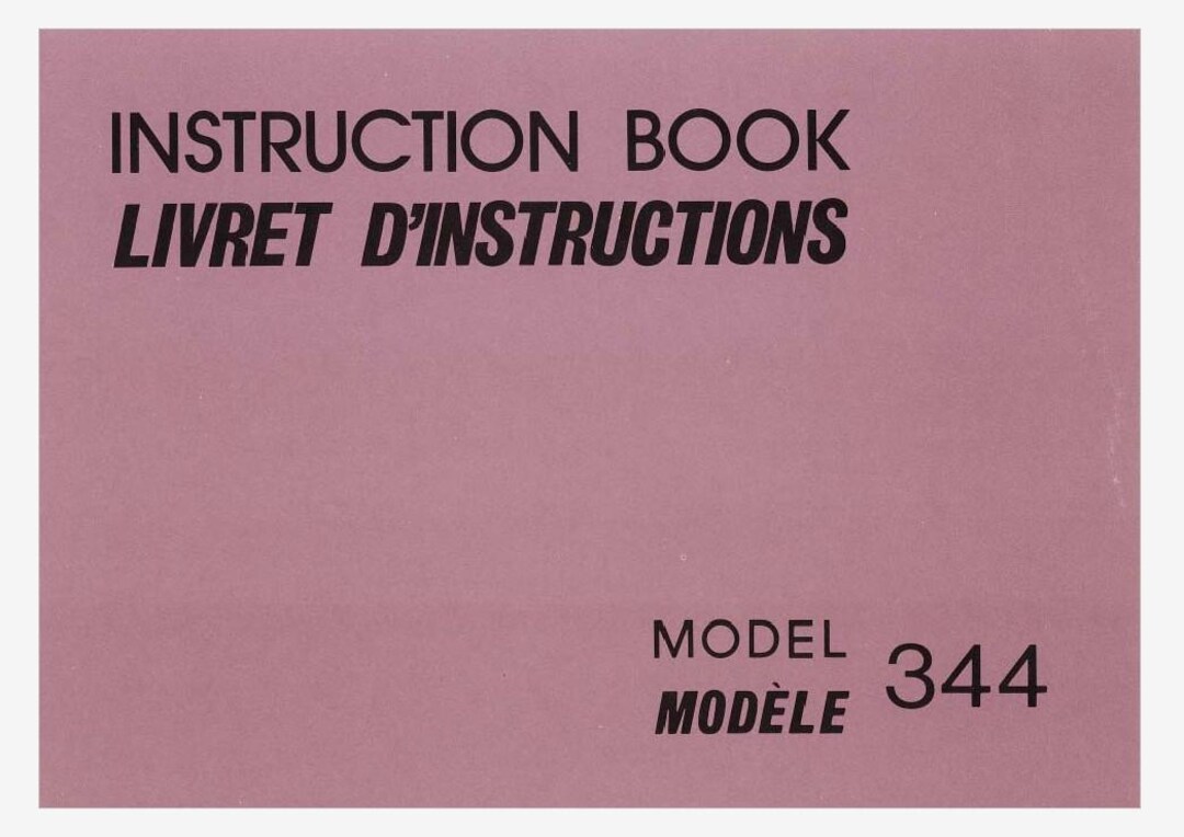 Janome Model 344 Operator's Instruction Manual PDF Instant Download - Etsy