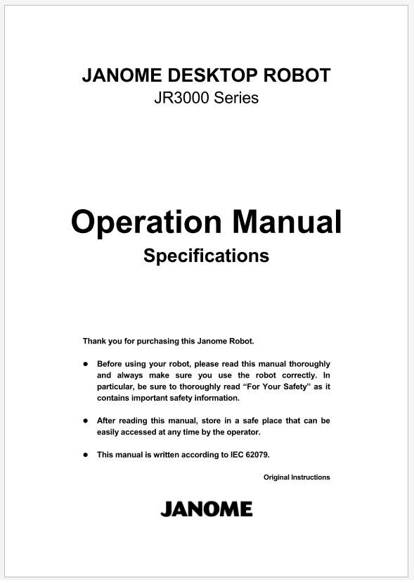 Janome JR3000 JR3203E and JR3203N Desktop Robot Instruction - Etsy