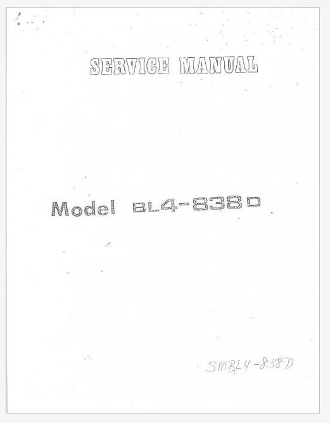Baby Lock Pro Line BL4-838D Service Manual With Diagrams PDF Instant ...