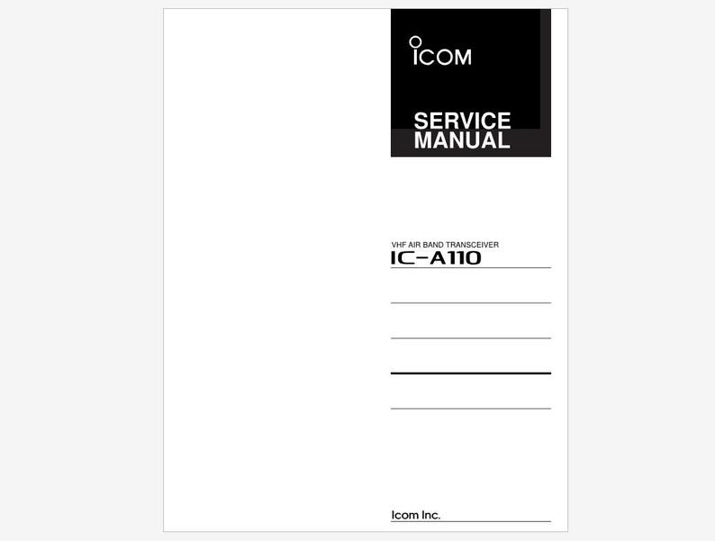 ICOM IC-A110 VHF Air Band Transceiver Service Manual Instant Download ...