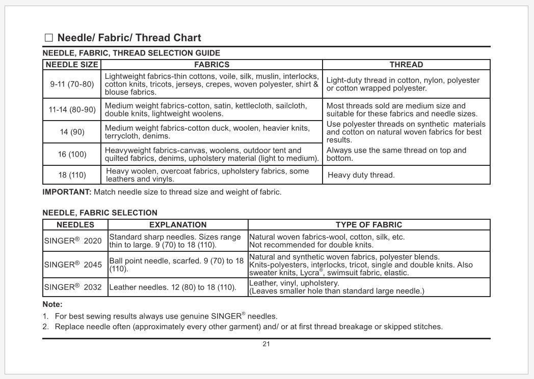 Singer Model MX60 Operator's Instruction Manual PDF Download - Etsy