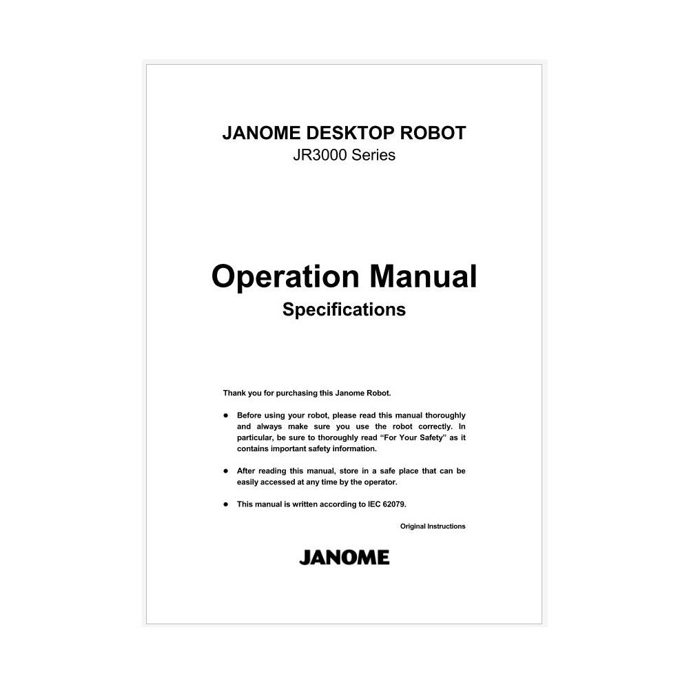 Janome JR3000 JR3203E and JR3203N Desktop Robot Instruction - Etsy