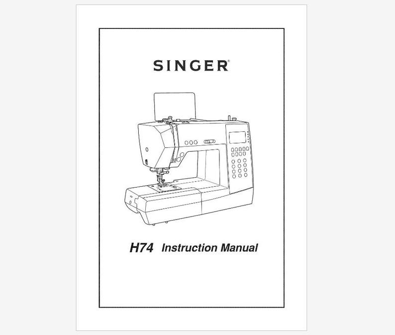 Singer Model H74 Operation Instruction Manual Users Guide PDF - Etsy