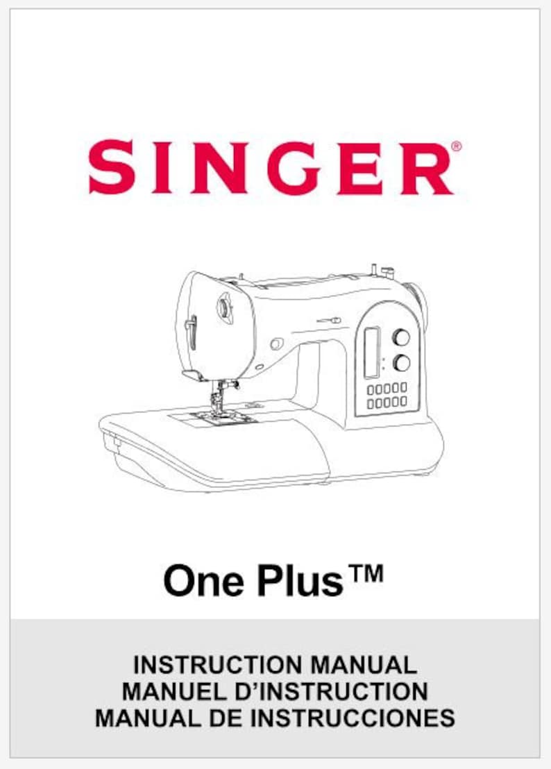 Singer One Plus Sewing Machine: Instruction Manual (PDF) - Etsy