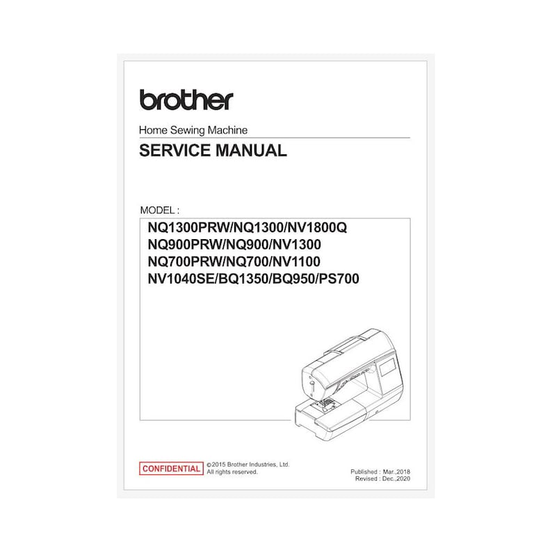 Brother PS700 Quilting and Sewing Machine Illustrated Service Manual ...