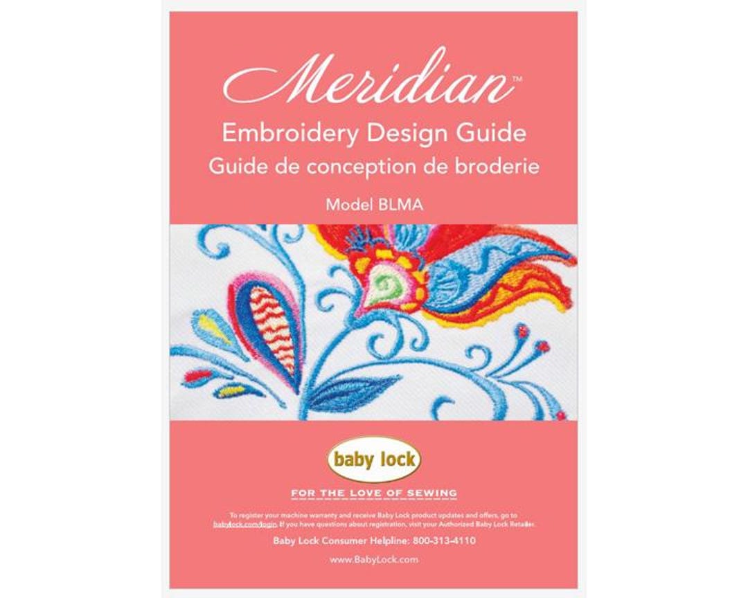 Baby Lock Meridian BLMA Embroidery Design Guide Manual PDF Instant ...
