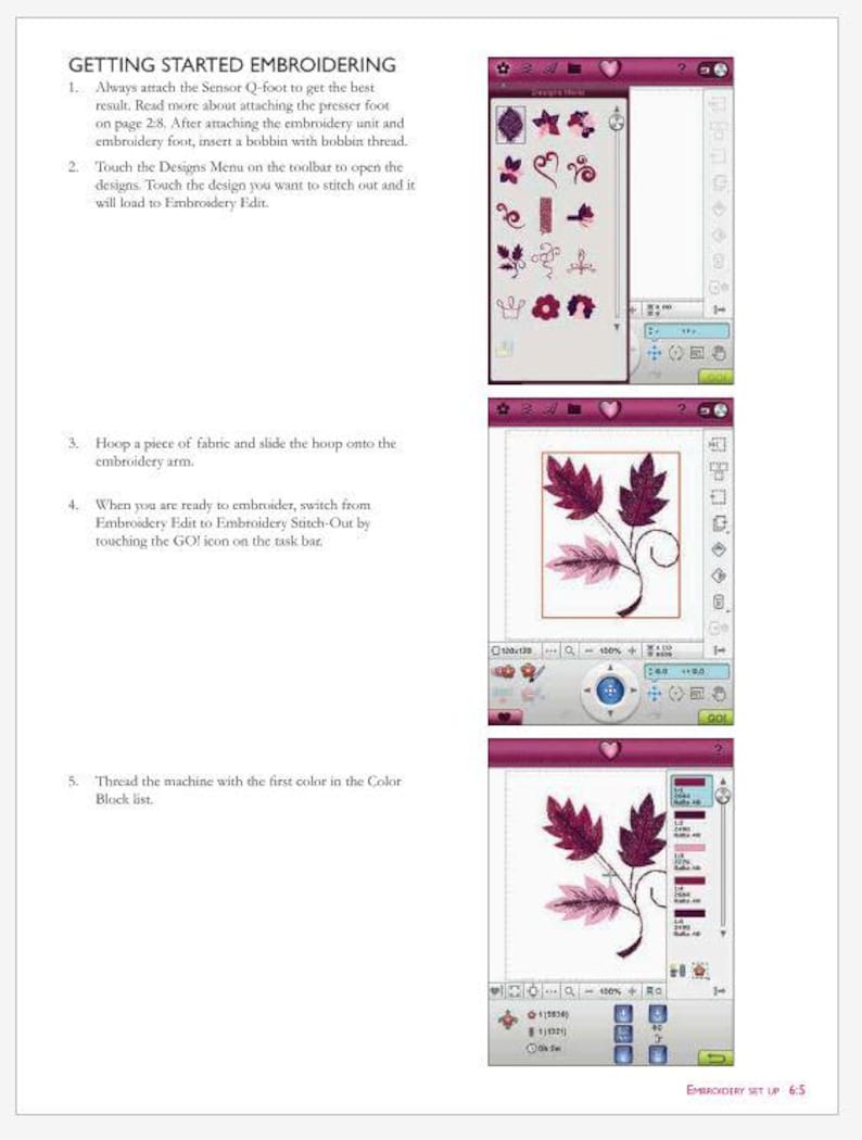 Husqvarna Viking Designer Ruby Royale Operation Instruction Manual ...