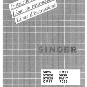 Singer CM17, FM17, FM22, 5825 and 5830 Operation Instruction Manual PDF ...
