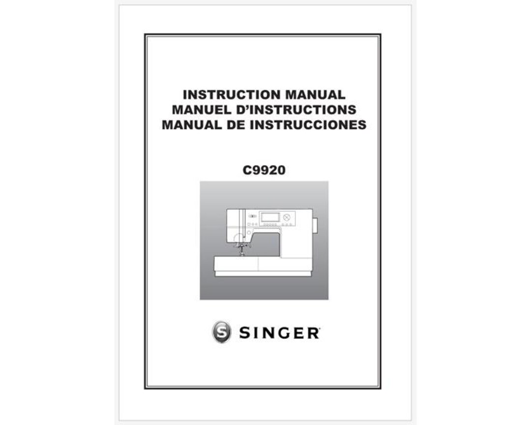 Singer Model C9920 Operation Instruction Manual PDF Download - Etsy