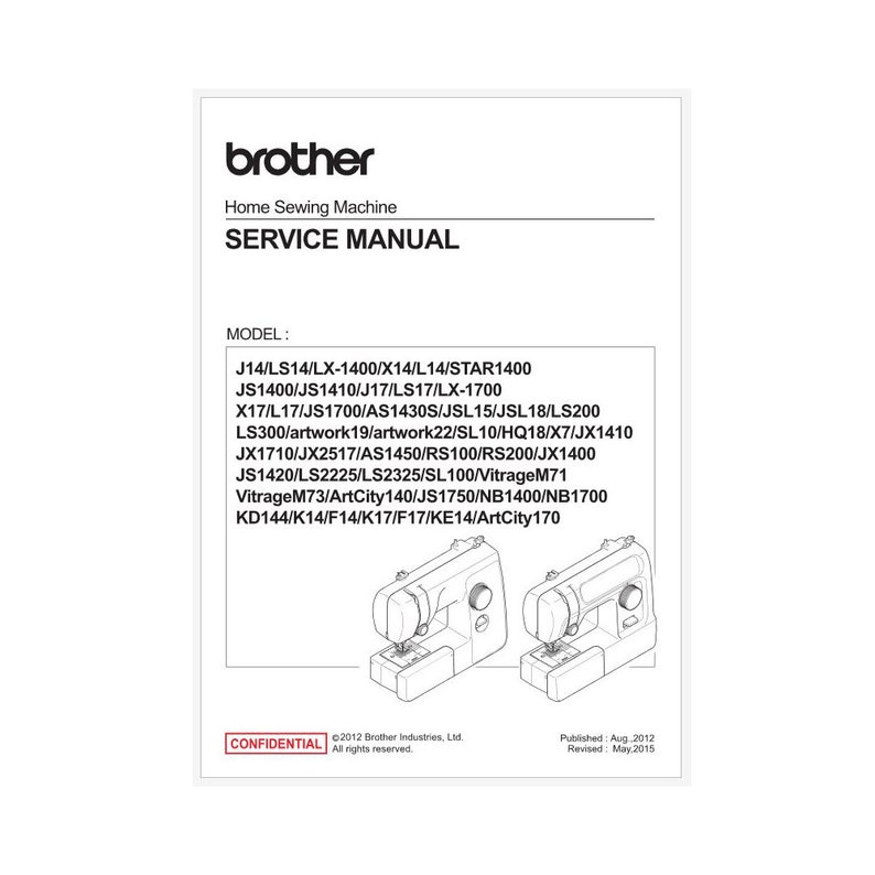 Brother LS14 and LS17 Sewing Machine Service Manual Instant Download - Etsy