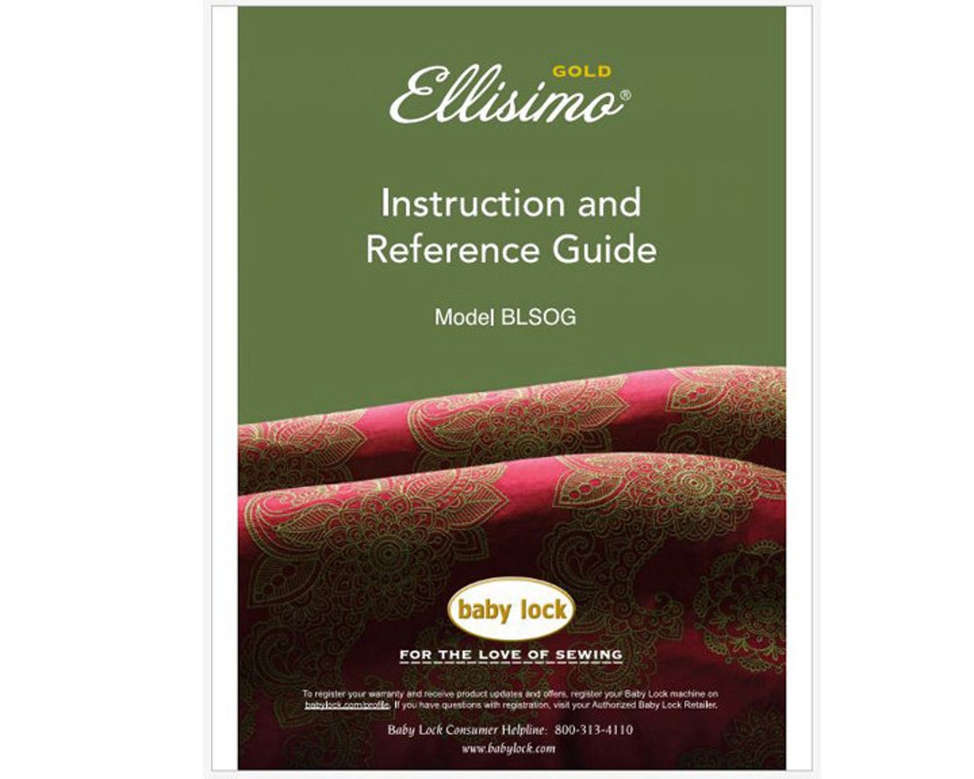 Baby Lock Ellisimo GOLD BLSOG Instruction Manual PDF Instant Download ...