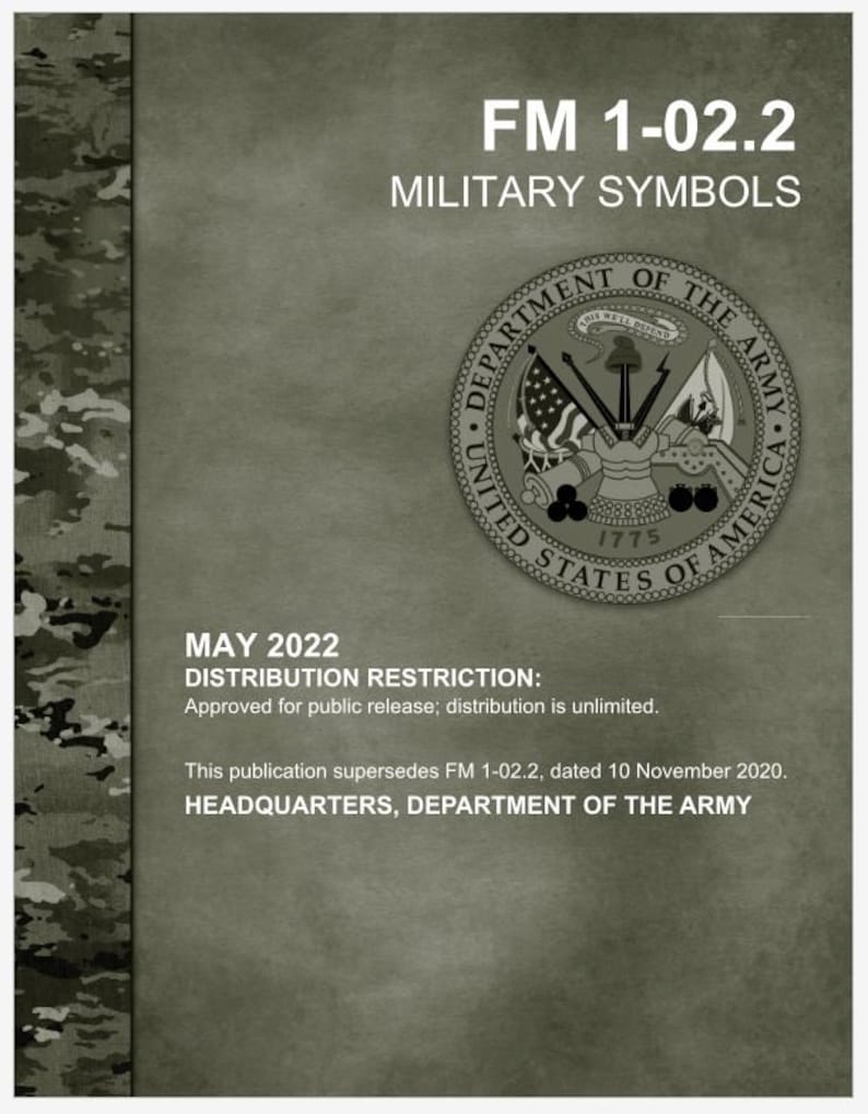 2022 U.S. Army Guide to Military Symbols Field Manual PDF FM 1-02.2 ...