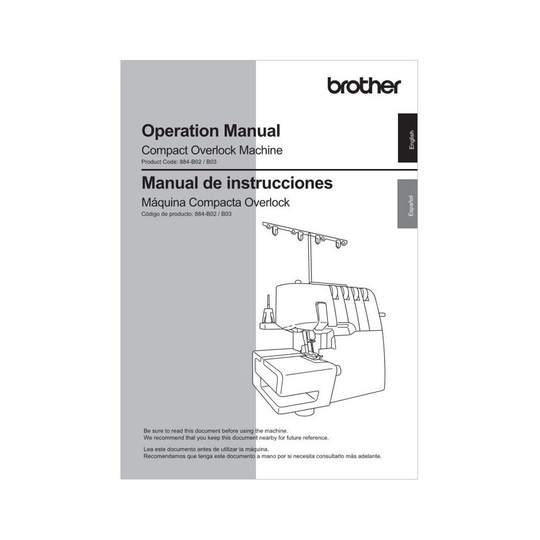Brother Compact Overlock 3534DT, 884-B02, 884-B03 User's Instruction ...