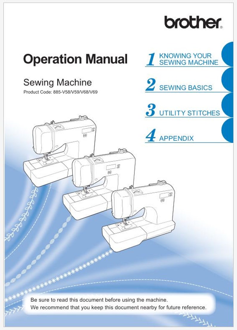 Brother Model SQ9185 Instruction Manual Instant Download - Etsy
