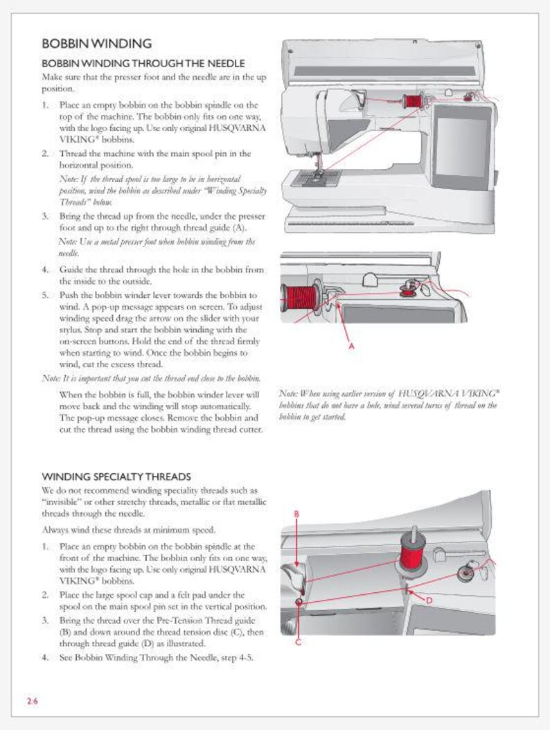 Husqvarna Viking Designer Ruby Royale Operation Instruction Manual ...